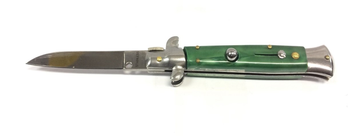 6055 SIDE OPENING SPRING KNIFE GREEN
